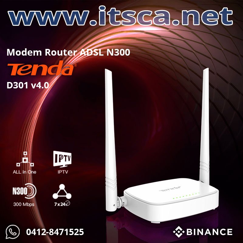 ITSCA | ITS, C.A.- Modem Router Tenda D301 V4 ADSL2+