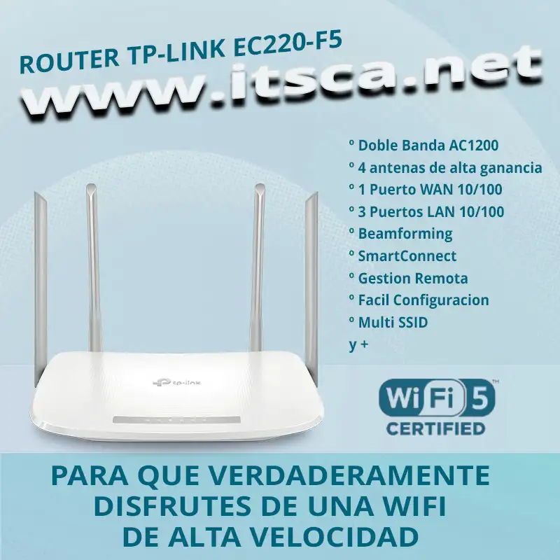 ITSCA | ITS, C.A. - Router TP-Link EC220-F5 AC1200